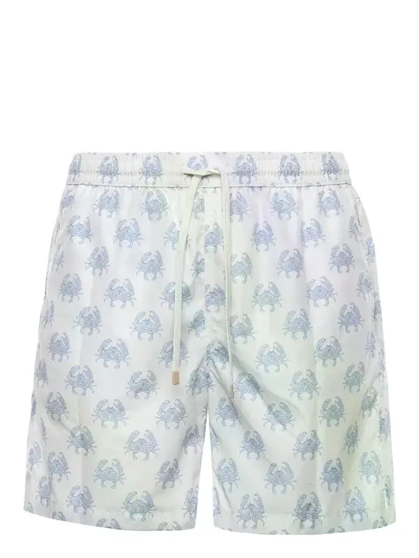 Eleventy Crab-print Swim Shorts - White
