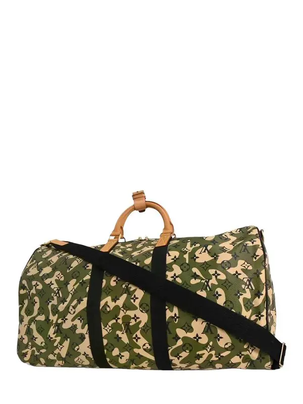 LOUIS VUITTON 2008 X Takashi Murakami 55 Keepall Bandouliere Travel Bag - Green