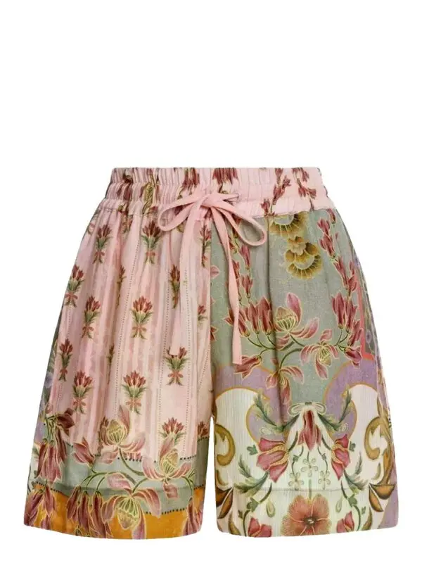 Agua Bendita Renata Floral-pattern Shorts - Pink