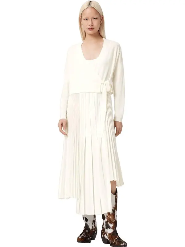ALLSAINTS Lucille 2-in-1 Dress - Chalk White