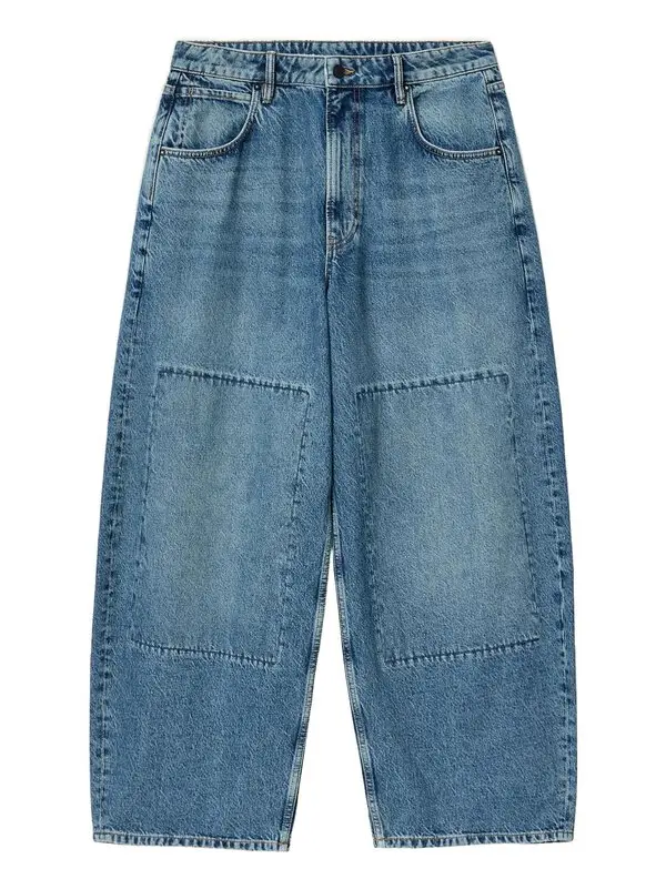 ALLSAINTS Barrel Slouch Denim Jeans - Destroy Mid Indigo