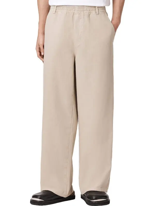 ALLSAINTS Sabbath Wide Leg Canvas Pants - Beige White
