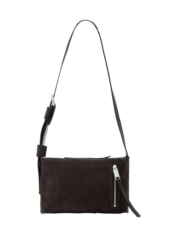 ALLSAINTS Alba Suede Crossbody Bag - Brown