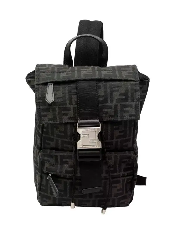 Fendi Small Zucca Canvas Ness Backpack - Black