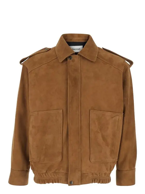 TONYWACK Goat Suede Bomber Jacket - Brown