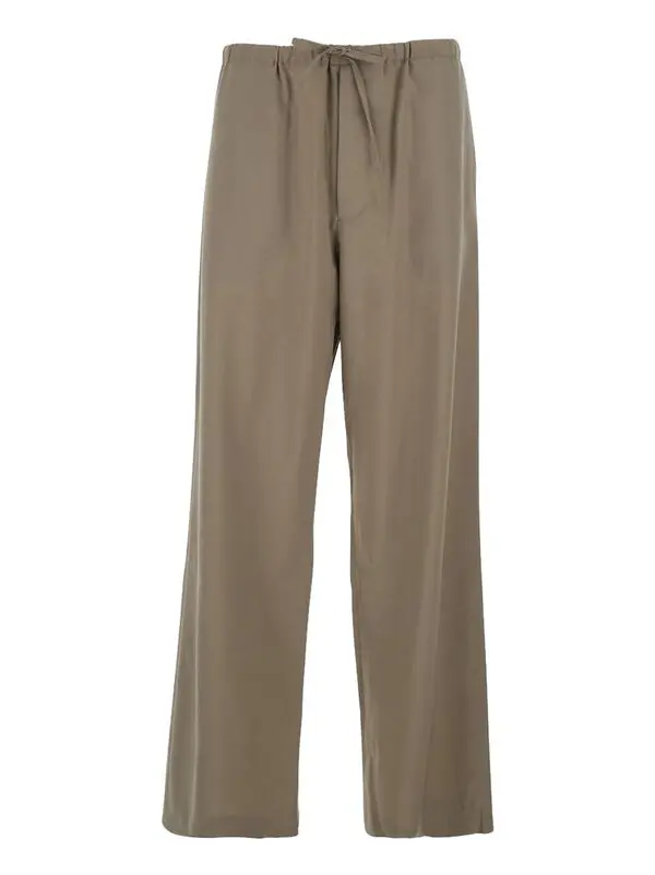 TONYWACK Tropical Wool Drawstring Pants - Beige