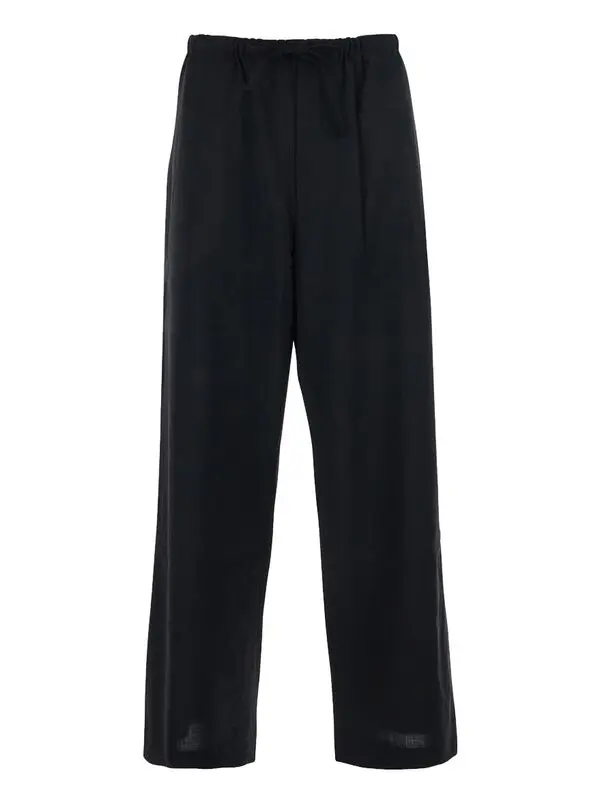 TONYWACK Tropical Wool Drawstring Pants - Black