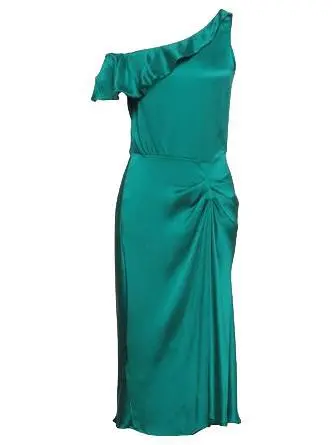 Ba&sh Emerald Midi One-shoulder Dress - Green
