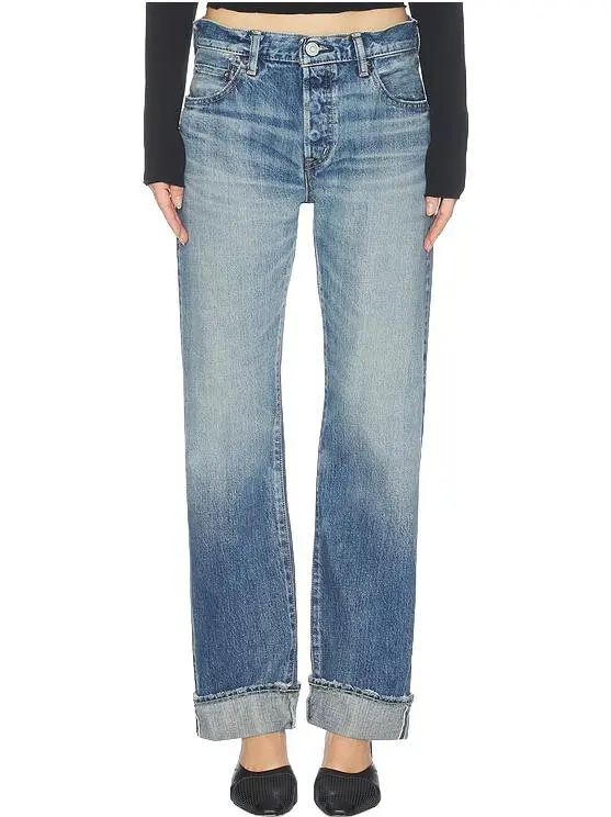 Moussy Vintage Deltona Straight Jeans - Blue