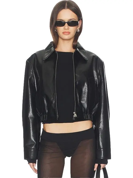 AGOLDE Nahla Cropped Leather Jacket - Detox