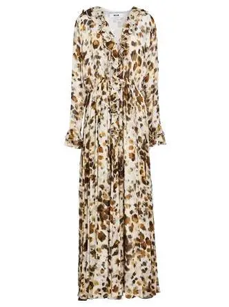 MSGM Flared Maxi Dress - Grey