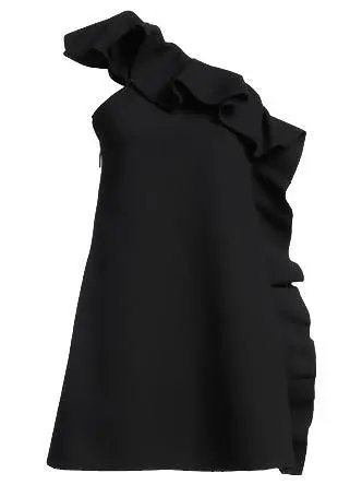 MSGM Mini One-shoulder Ruffled Dress - Black