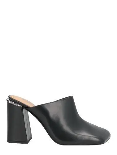 Ash Calfskin Mules And Clogs - Black