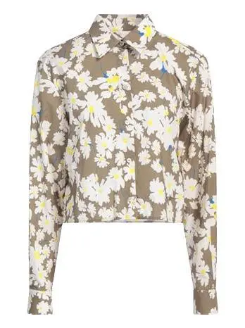 MSGM Floral-print Cotton Shirt - Beige