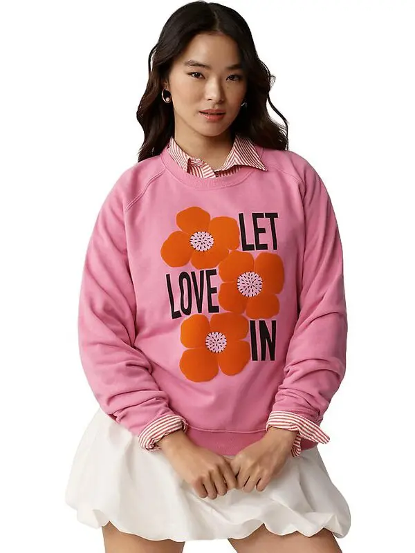 Maeve X Mckenzie Parrott Graphic Sweatshirt - Pink Pattern
