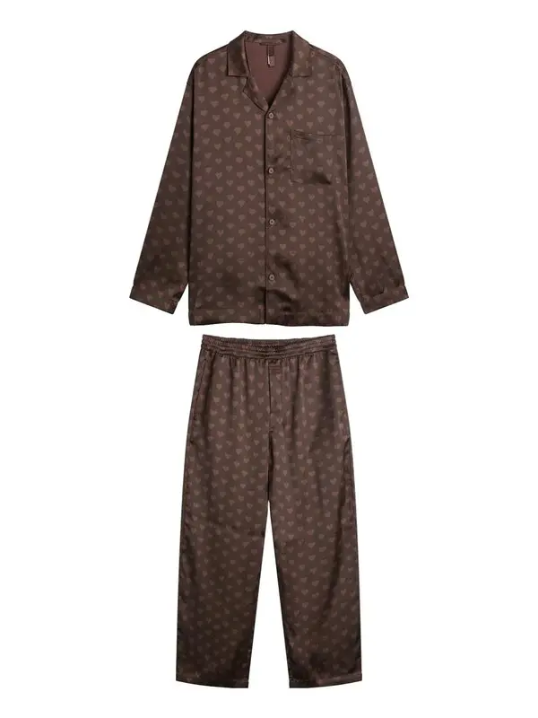 SKIMS Sateen Sleep Set - Cocoa Heart Halfdrop