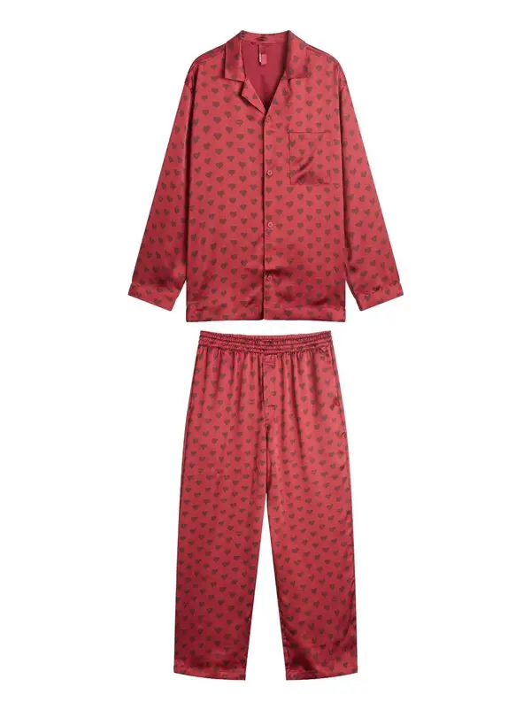 SKIMS Sateen Sleep Set - Red Heart Halfdrop