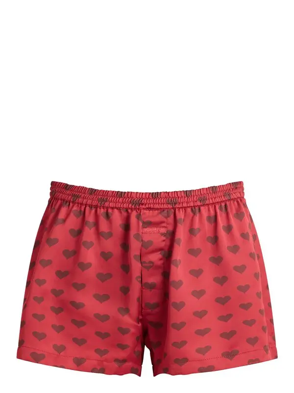 SKIMS Sateen Sleep Boxers - Red Heart Halfdrop