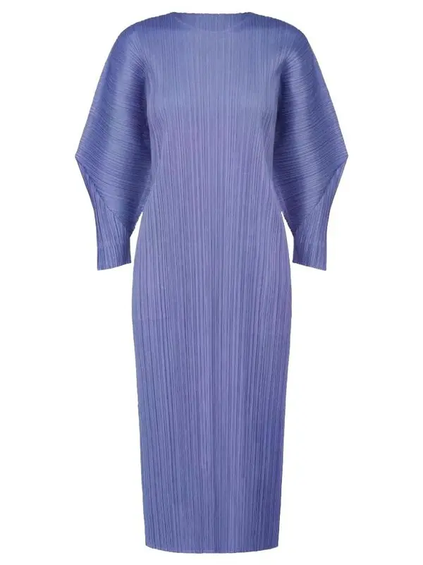 Issey Miyake Pleated Midi Dress - Blue