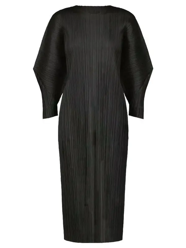 Issey Miyake Pleated Midi Dress - Black