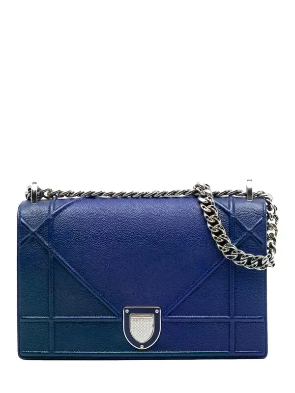 Dior 2015 Medium Diorama Flap Bag - Blue
