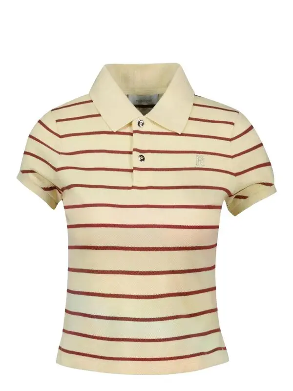 Rabanne Striped Short-sleeve Polo Shirt - Neutrals