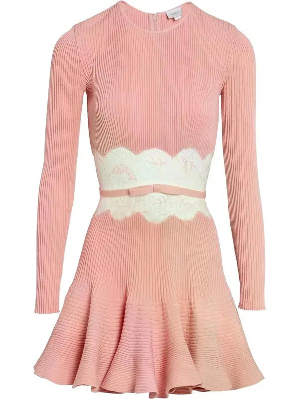 Giambattista Valli Lace-detail Mini Dress - Pink
