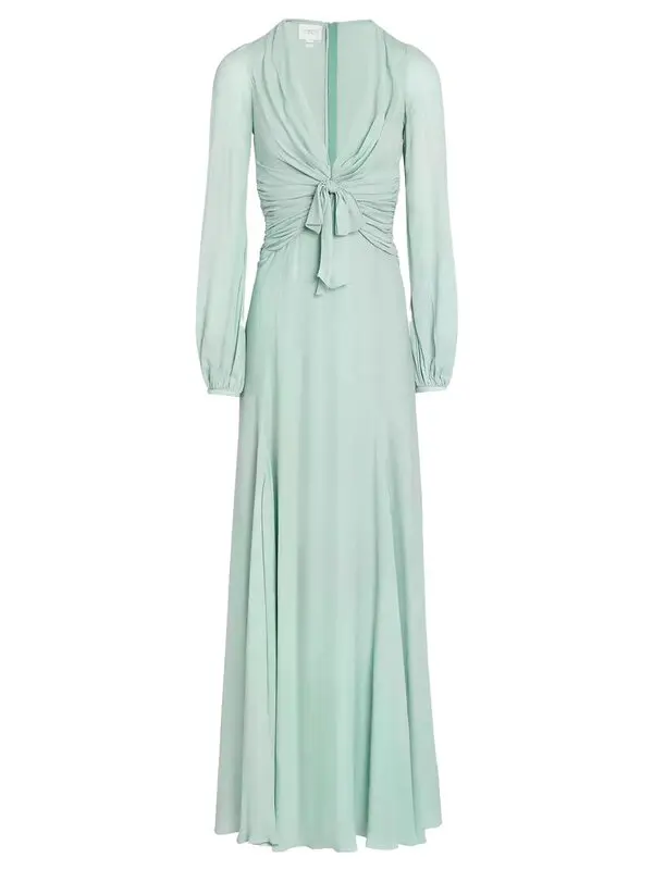 Giambattista Valli Tie-detail Long-sleeved Maxi Dress - Green