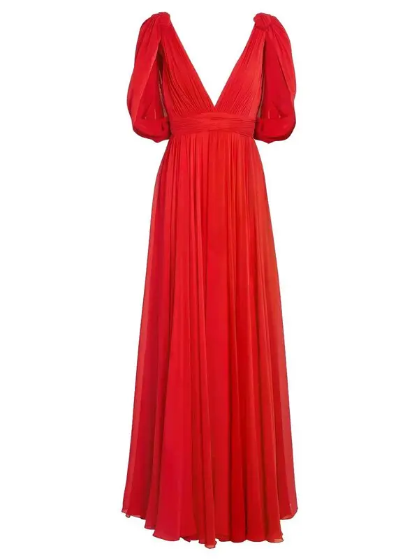 Giambattista Valli Knot-detail Maxi Dress - Red