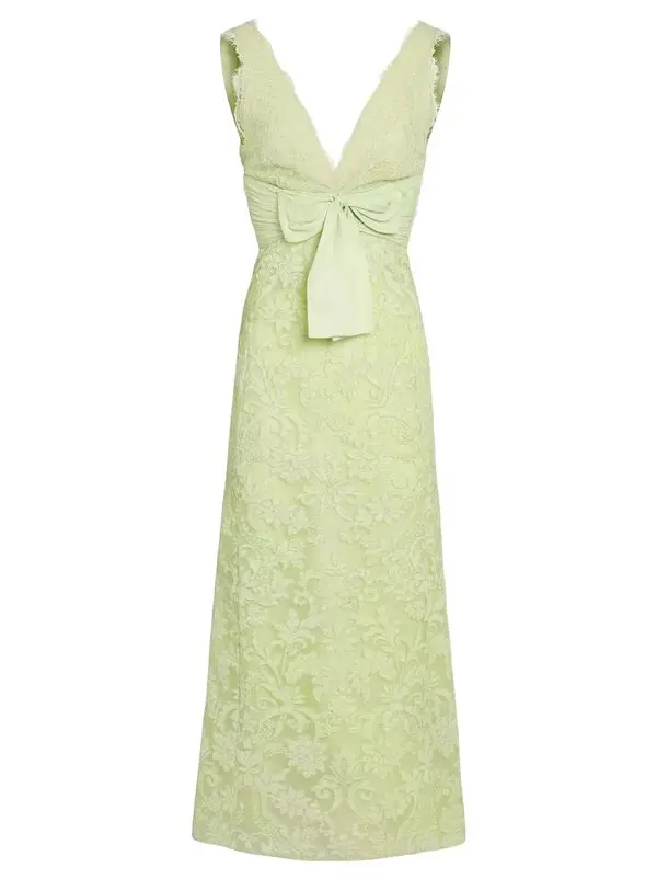 Giambattista Valli Lace Bow-detail Maxi Dress - Green
