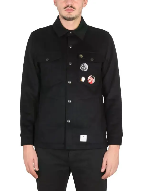 DEPARTMENT 5 Buttoned Badged Shirt - Black