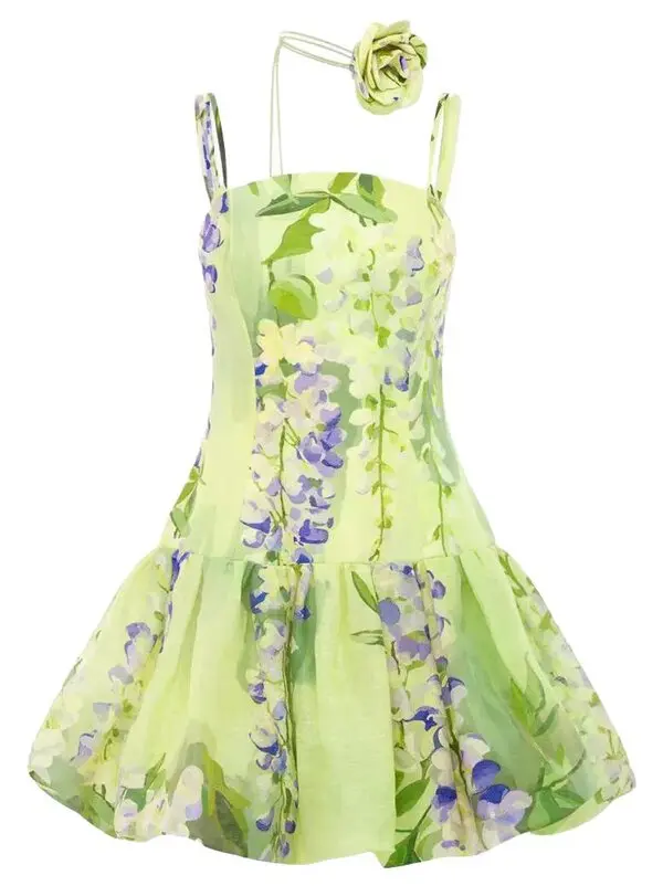 LEO LIN Lorena Floral Mini Dress - Green