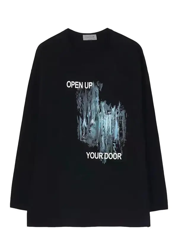 Yohji Yamamoto Graphic-print Long-sleeve T-shirt - Black