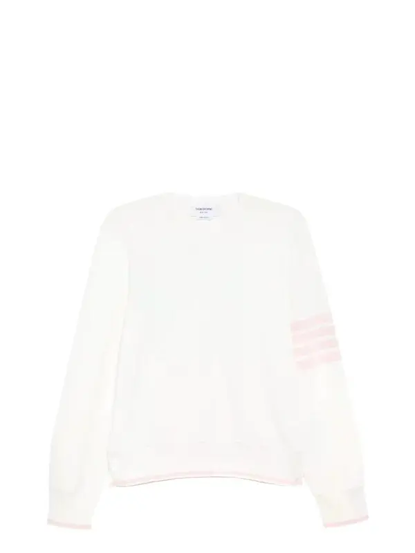 Thom Browne Cotton Crepe Milano Stitch Pullover - White