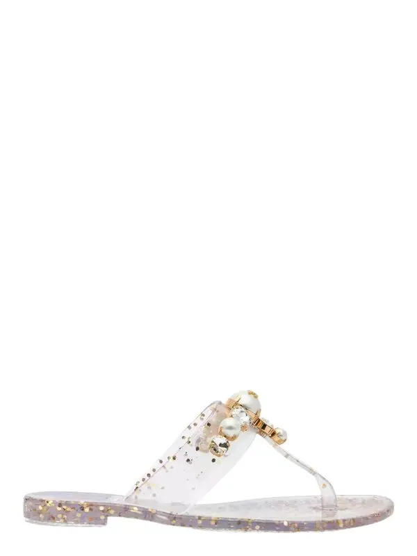 Casadei Pearl-detail Flip-flops - White