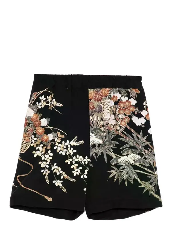 By Walid Tomosode Kimono Blaze Shorts - Black