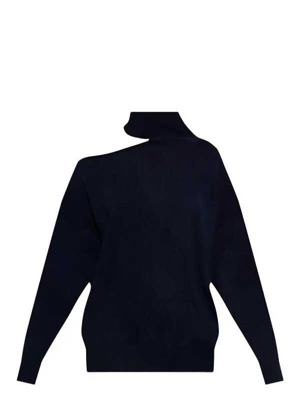 LISA YANG Alvia Cut-out Turtleneck Sweater - Blue