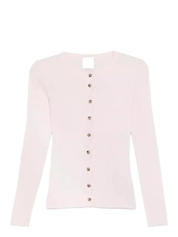 ALLUDE Ribbed Cardigan - Pink