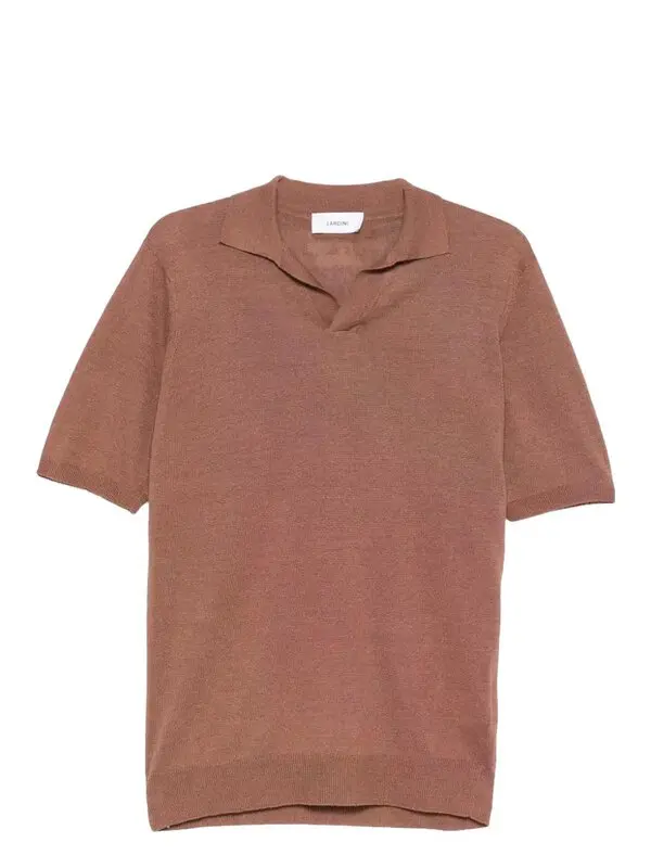 LARDINI Short-sleeve Polo Shirt - Brown