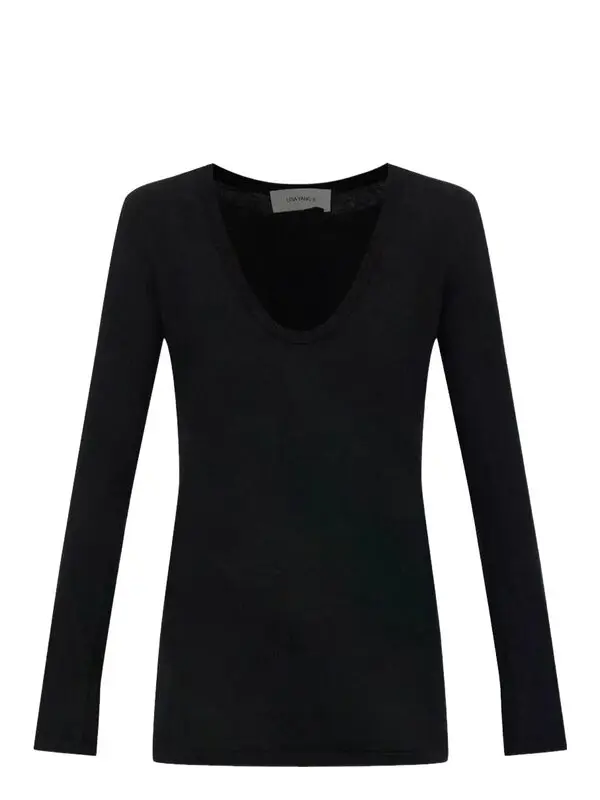 LISA YANG Amalea Scoop-neck Long-sleeve T-shirt - Black