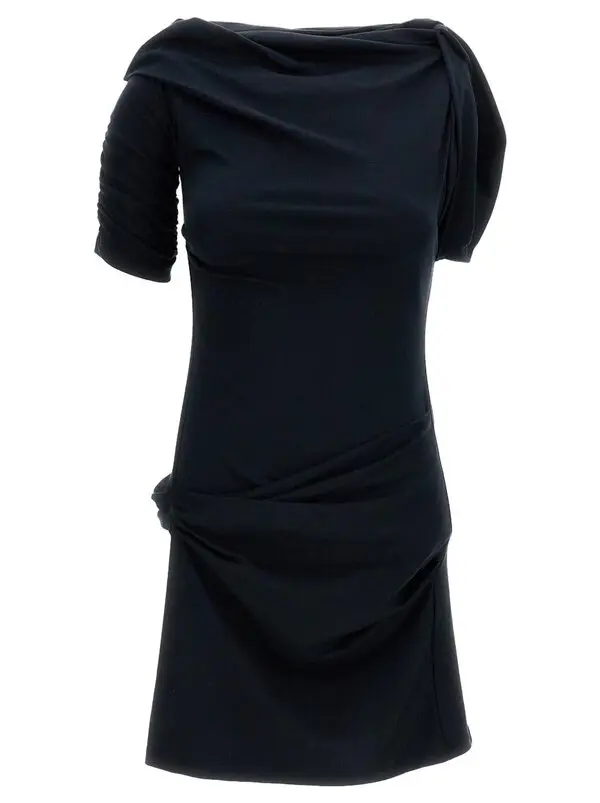 Jacquemus Draped Mini Dress - Black