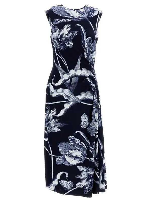 Erdem Sleeveless Draped Midi Dress - Blue
