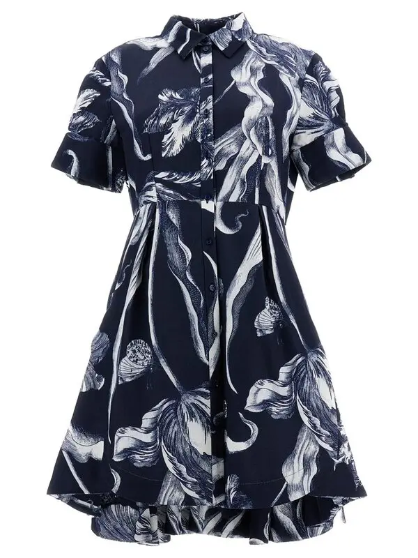 Erdem Mini Shirt Dress - Blue