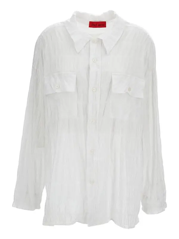 THELATEST Daria Embossed Cotton Shirt - White