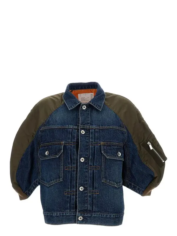 Sacai Hybrid Denim And Nylon Jacket - Multicolor