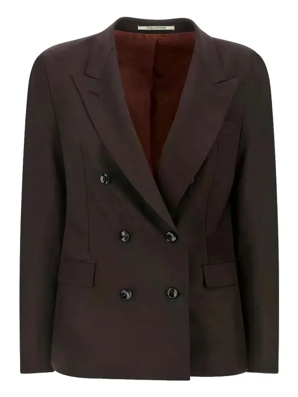 Tagliatore Parigi Double-breasted Blazer Peak Lapels - Brown
