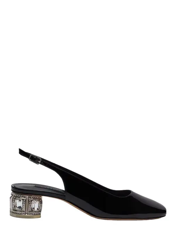 Casadei Jewel-embellished Slingback Pumps - Black