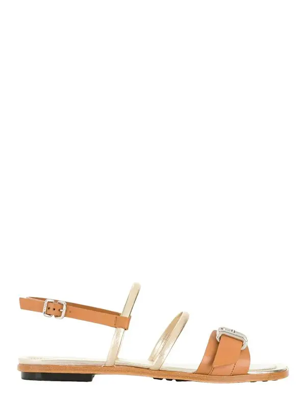 TOD'S Buckle-detailed Multi-strap Sandals - Brown