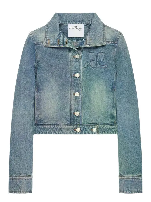 COURREGES Reedition Embroidered Denim Jacket - Blue