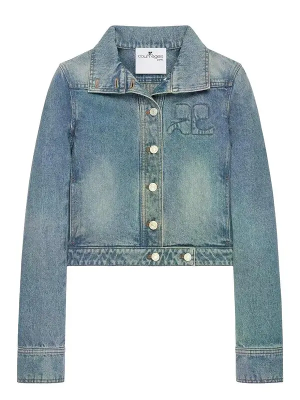 COURREGES Reedition Embroidered Denim Jacket - Blue